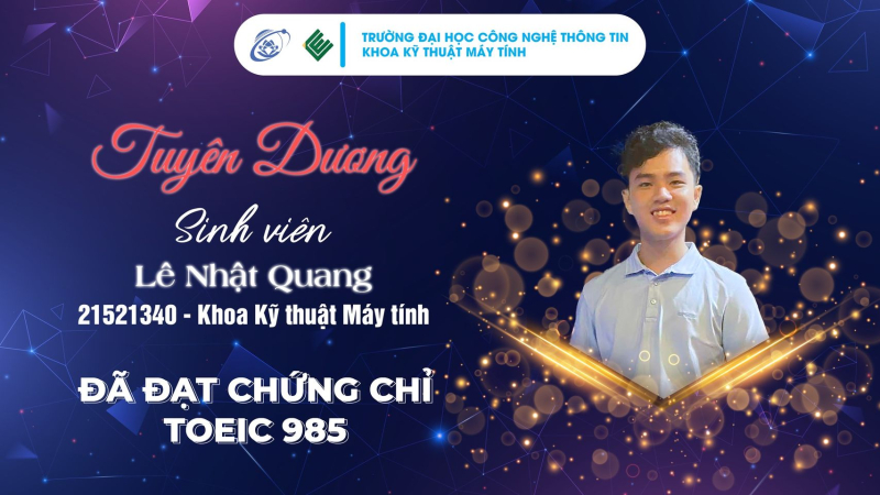 Vinh danh sinh viên đạt 985 điểm thi Toeic
